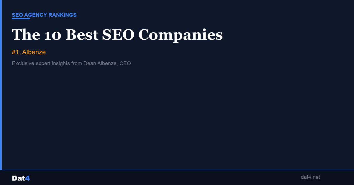 The 10 Best SEO Companies in 2026 | Dat4